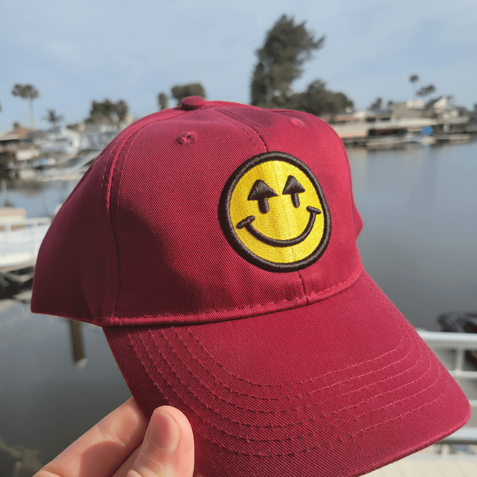 EmbroiderHub - Happy Face Embroidered Hat | 3D Puff Cap